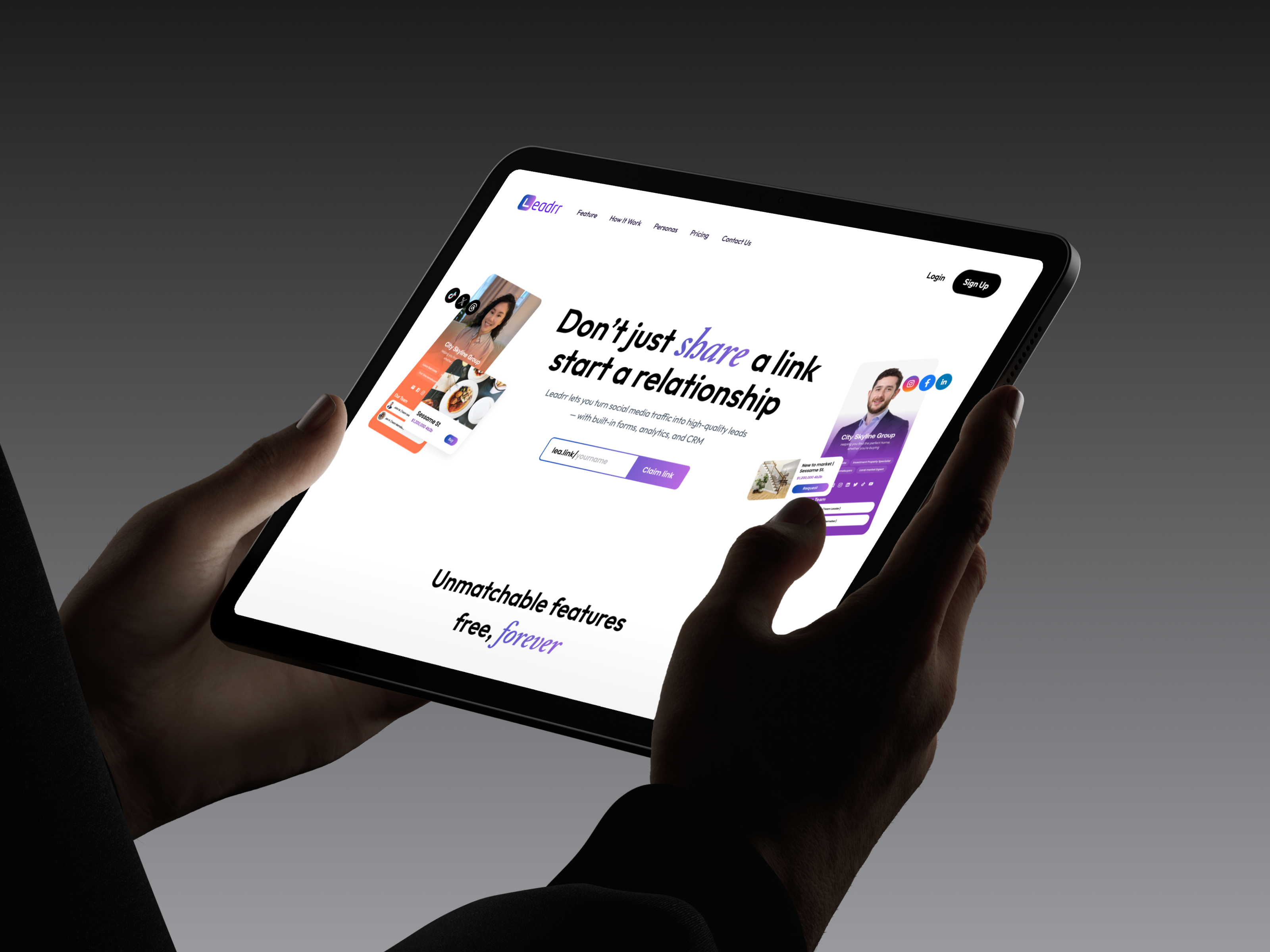 Leadrr – Social Media Link & Lead Capture Website by Shahid Miah UI UX Designer for Wavespace ...