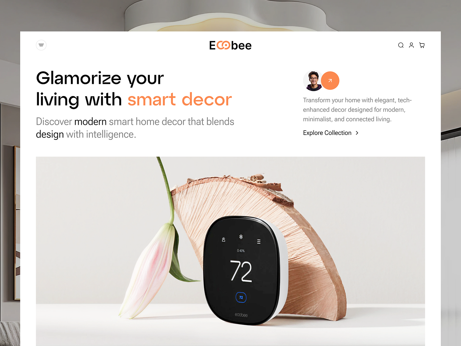 Smart Home Decor Landing Page – Ecobee UI Design by TARIQUL ISLAM on ...