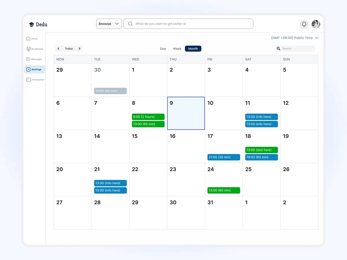 Schedule UI designs, themes, templates and downloadable graphic ...