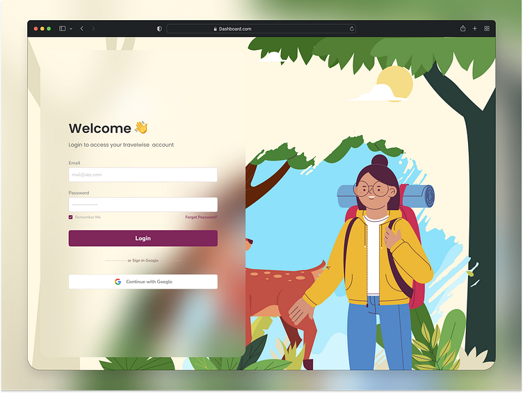 Travel login UI by Idealink on Dribbble