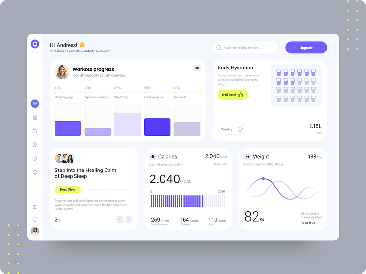 Workout Dashboard UI by PixelonStudio on Dribbble
