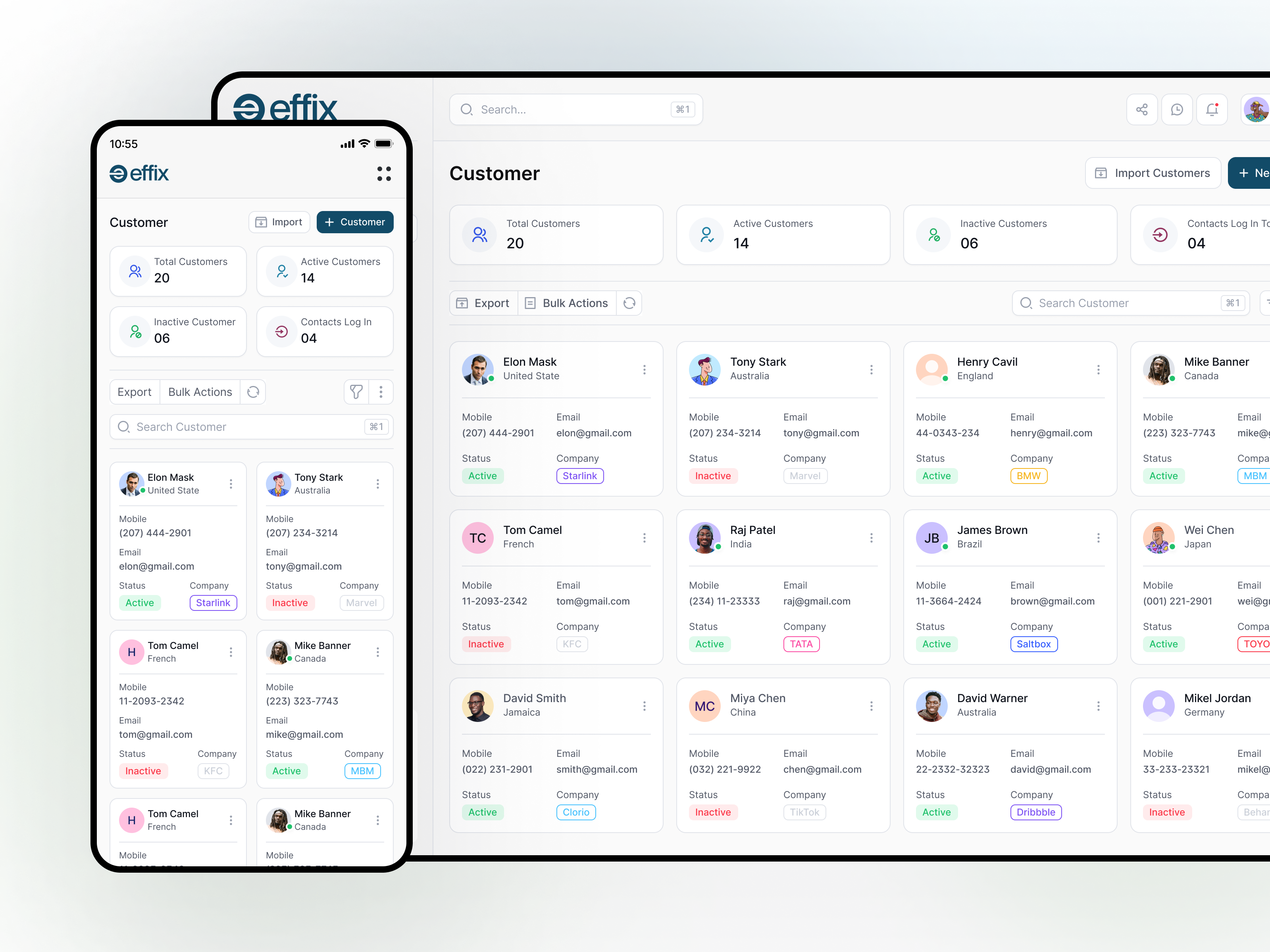 Effix CRM - Customer Page Design by Filllo - SaaS Design Agency on Dribbble