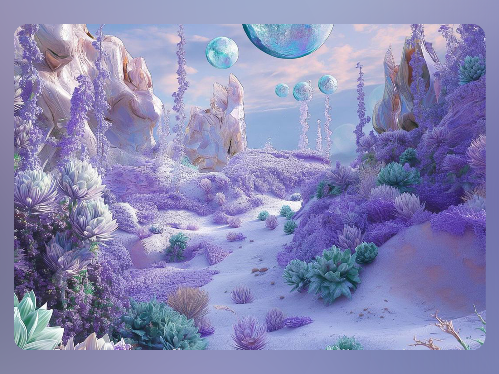 3D Lavender Dreamscape by Addison on Dribbble