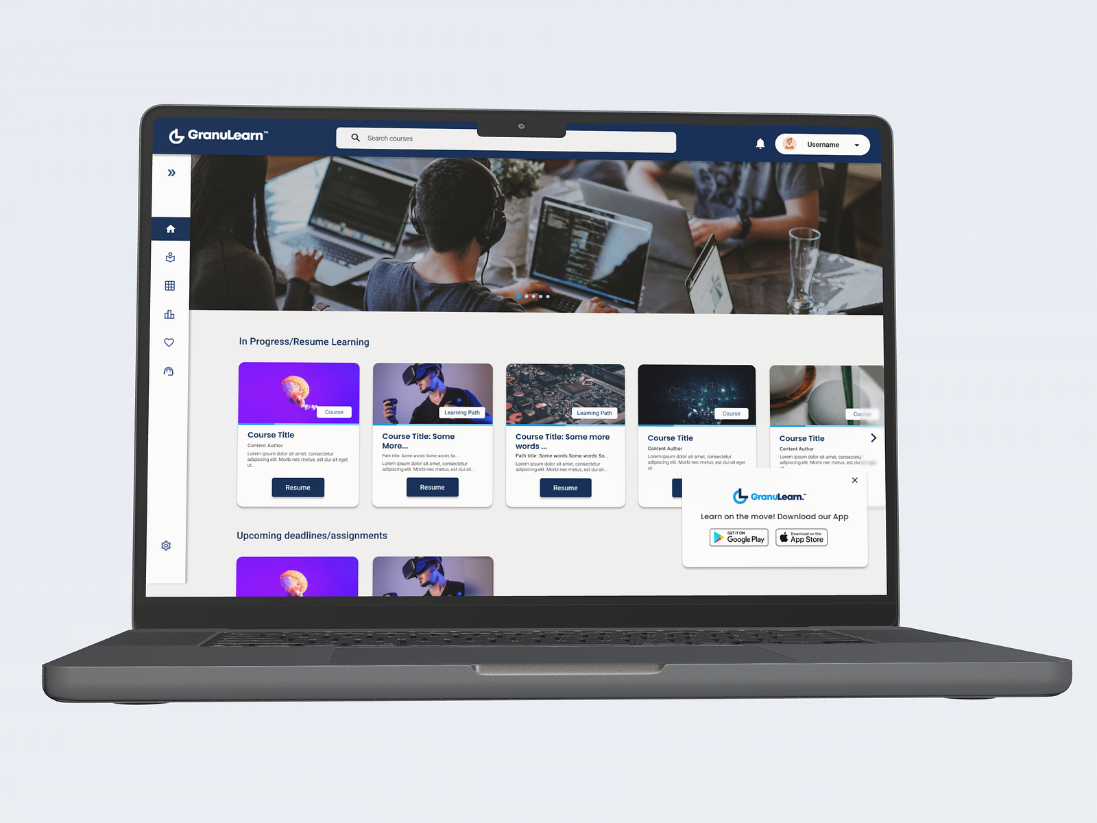 LMS Dashboard Design: GranuLearn (Web) by Amulya Jonnala on Dribbble