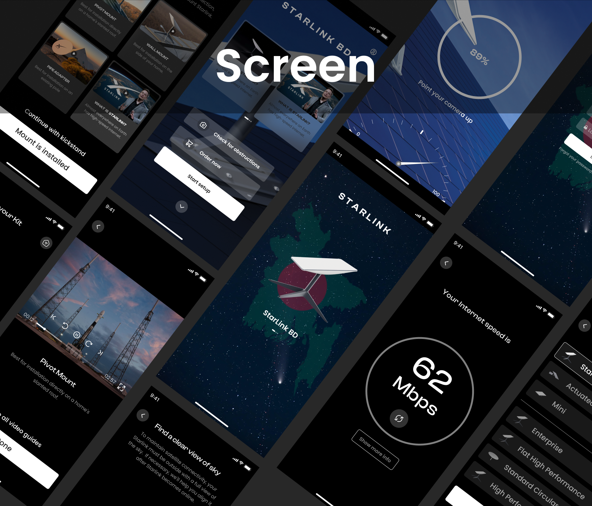 Starlink Network Mobile App UI Design by Gm Rayhan kabir on Dribbble