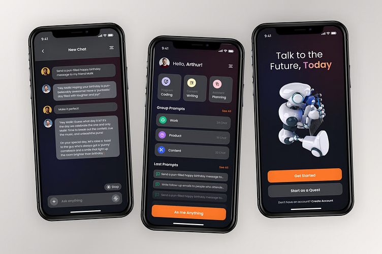 Unlock Intelligent Conversations with a Sleek AI Chat Bot App UI by ...