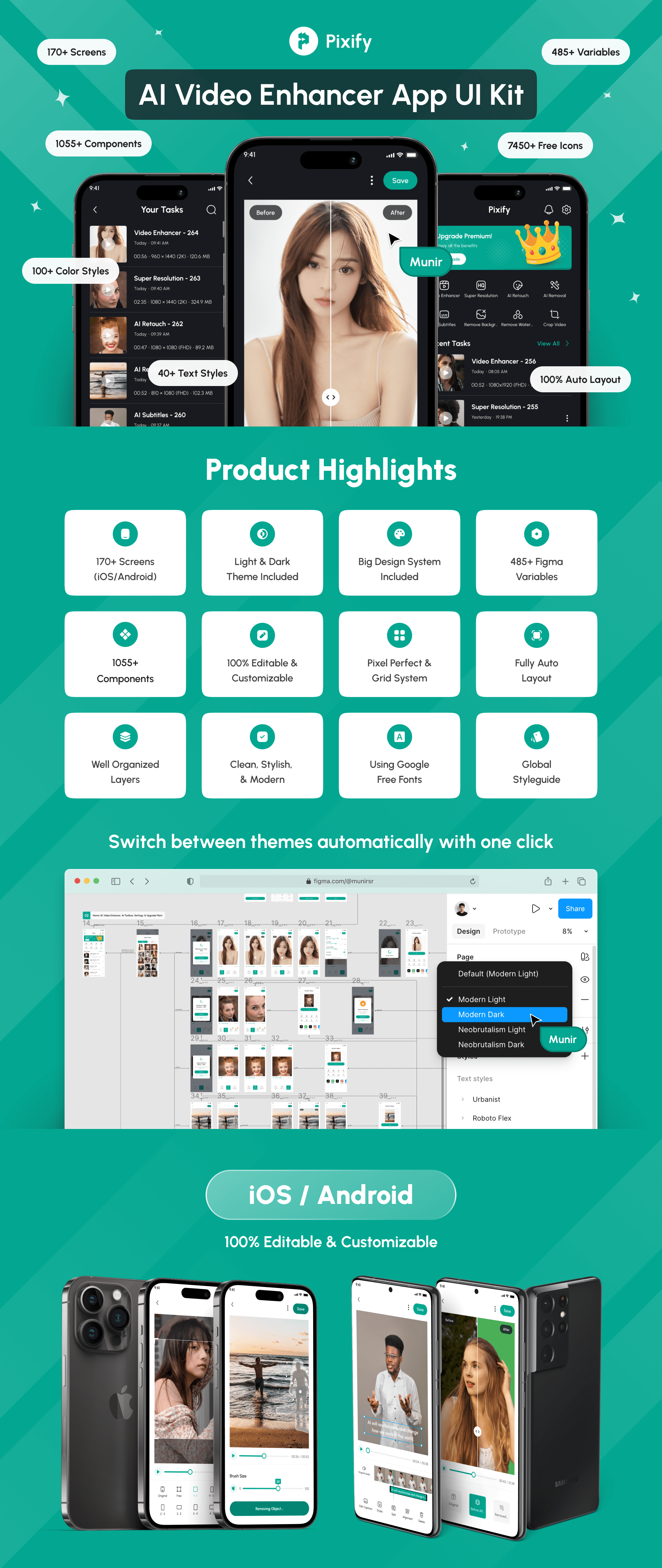 Pixify - AI Video Enhancer App UI Kit by Sobakhul Munir Siroj on Dribbble