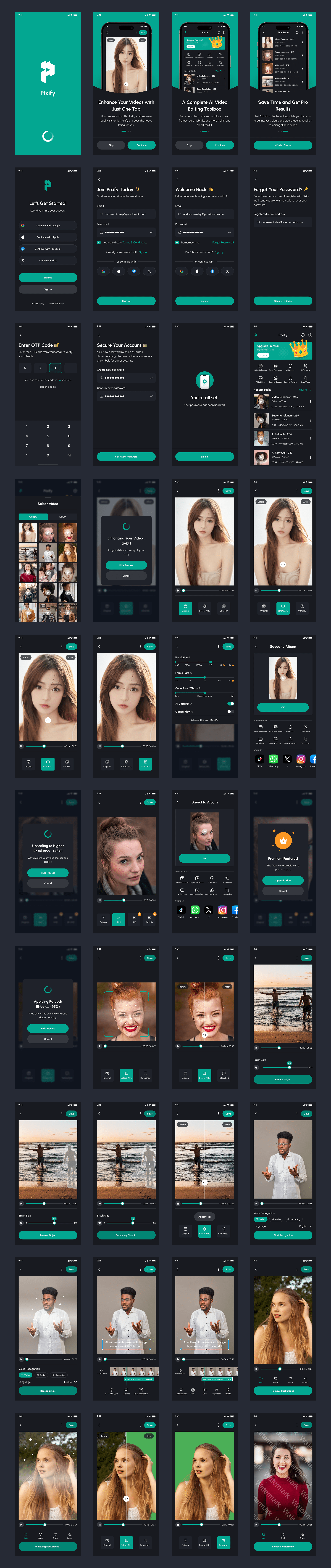 Pixify - AI Video Enhancer App UI Kit by Sobakhul Munir Siroj on Dribbble