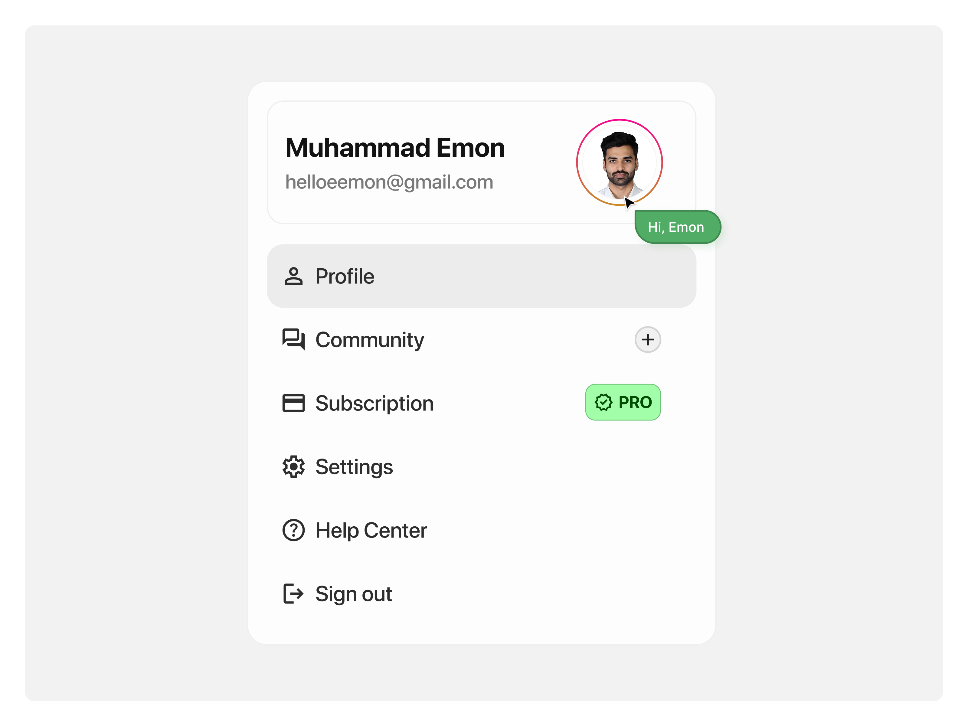 Account Dropdown UI Design Which Profile Card is Better? by Muhammad ...