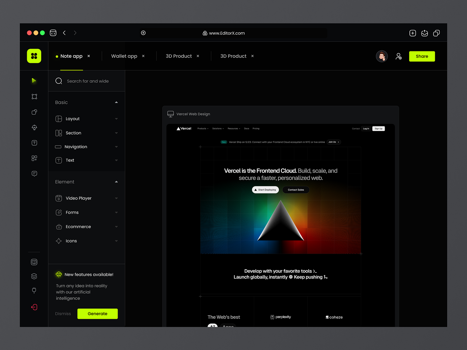 EditorX Interface — Build Smarter Web Experience by Mohammad Rajabi ...