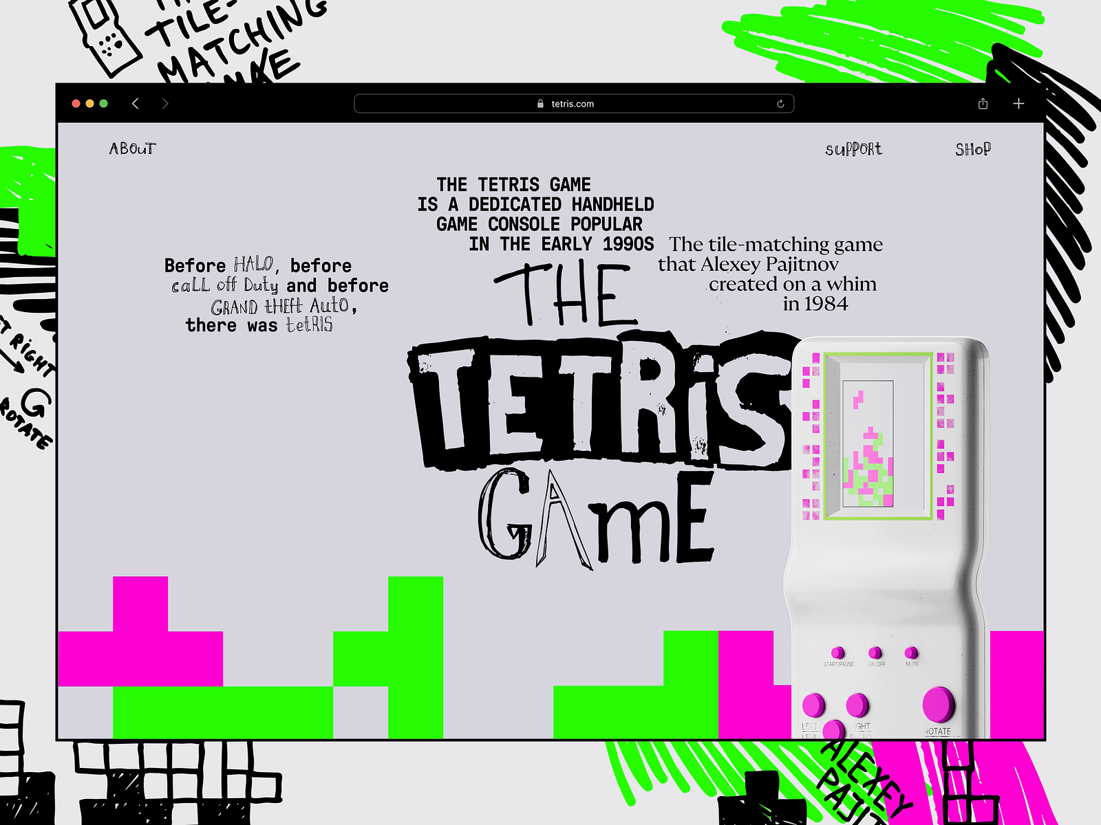 Tetris product page concept by Lyudmila Turovtseva on Dribbble