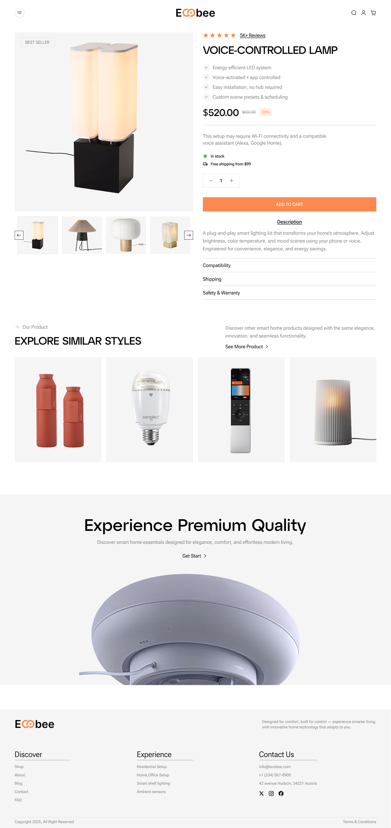 Product Details Page – Ecobee website by TARIQUL ISLAM on Dribbble