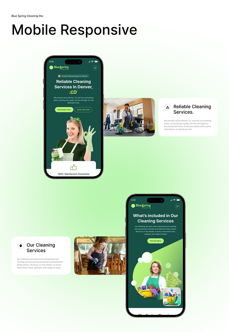 BlueSpring Cleaning – Service Package Website Mobile Responsive by Md Abdur Rouf on Dribbble