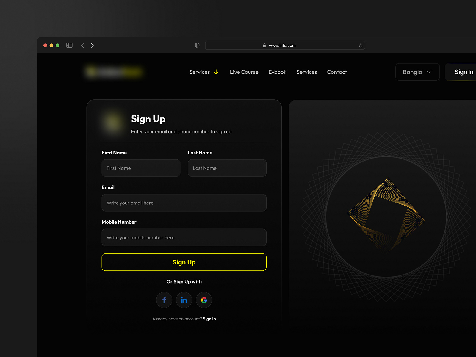 Modern Sign Up Page — Dark Mode Design by Awlad Hossain on Dribbble