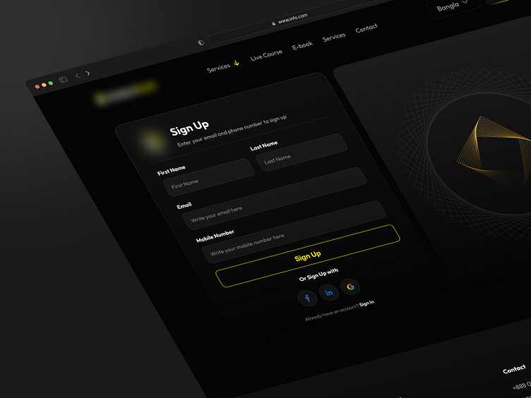 Modern Sign Up Page — Dark Mode Design by Awlad Hossain on Dribbble