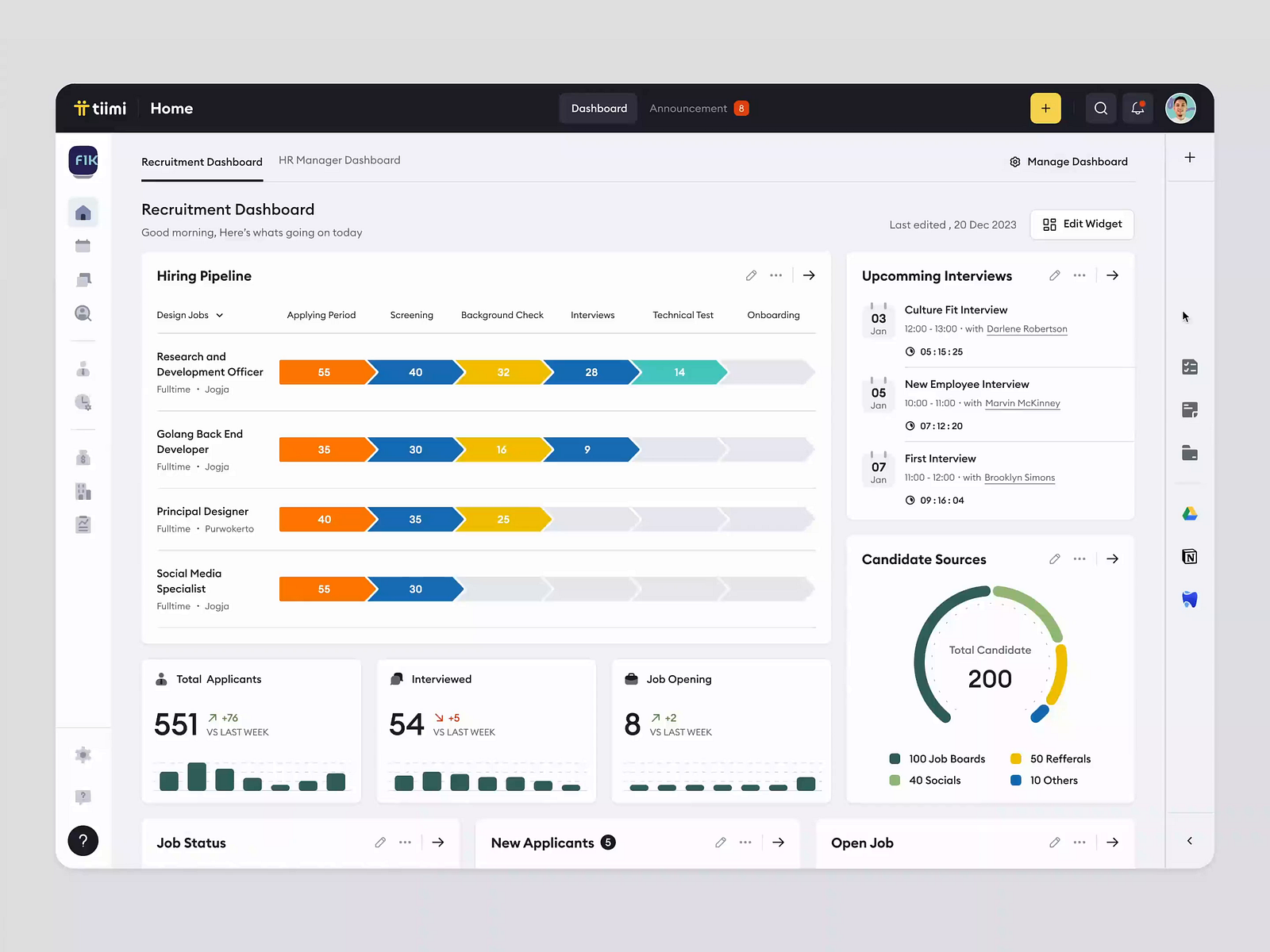 Tiimi - Customizing HR Dashboards and Exploring Announcements by Bagus Fikri for Fikri Studio on ...
