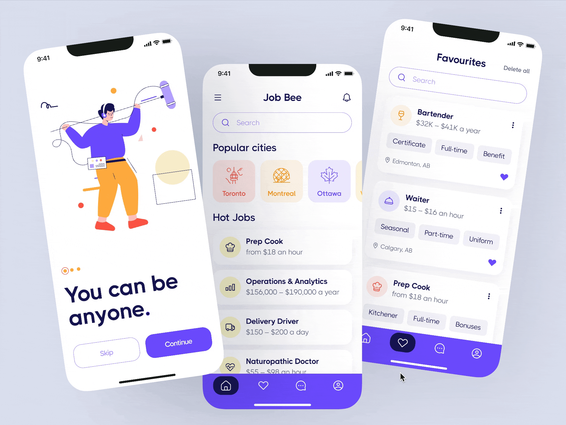 Job Search Mobile App / Work by Yuliia Khikhlo on Dribbble