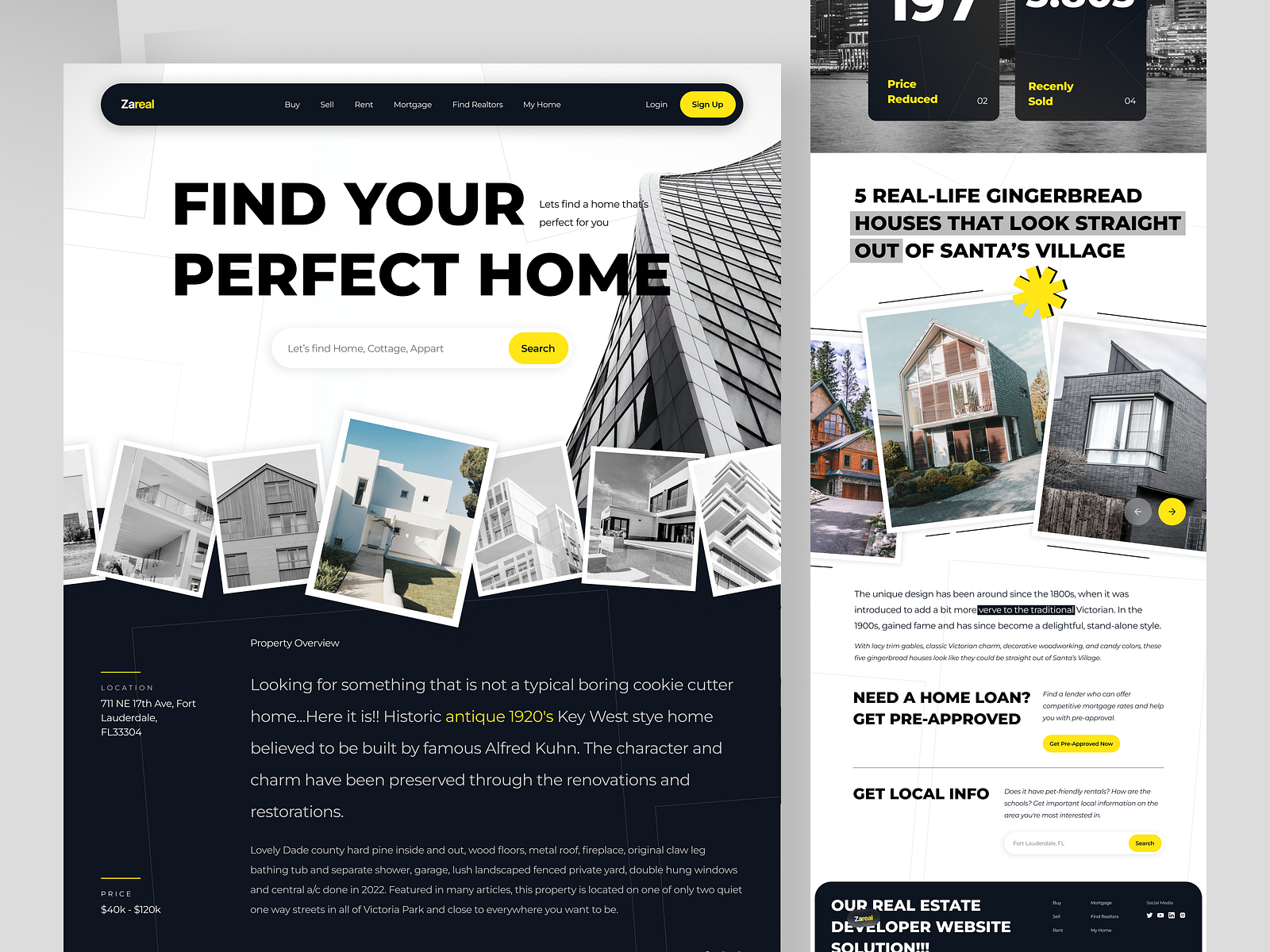Zareal - Real Estate Website by Hanz Sofyan for Plainthing Studio on Dribbble