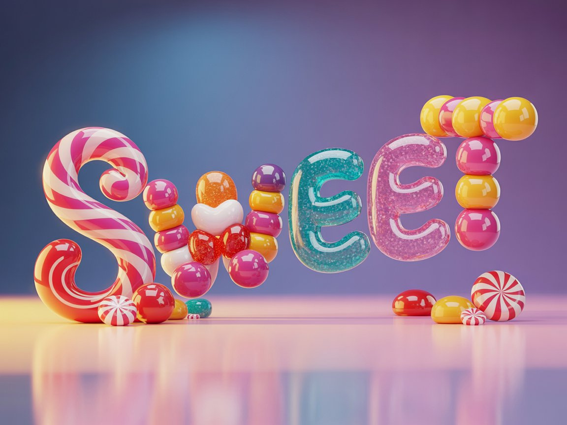 Candy-Coated Typography: SWEET Delight by miluvee on Dribbble