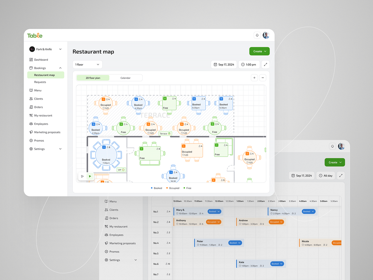 Table: Interactive Table Management System by Alona Kupchenko on Dribbble
