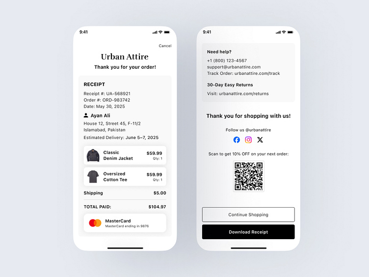 Purchase Receipt UI | DailyUI - 017 by Zubair Akhter on Dribbble