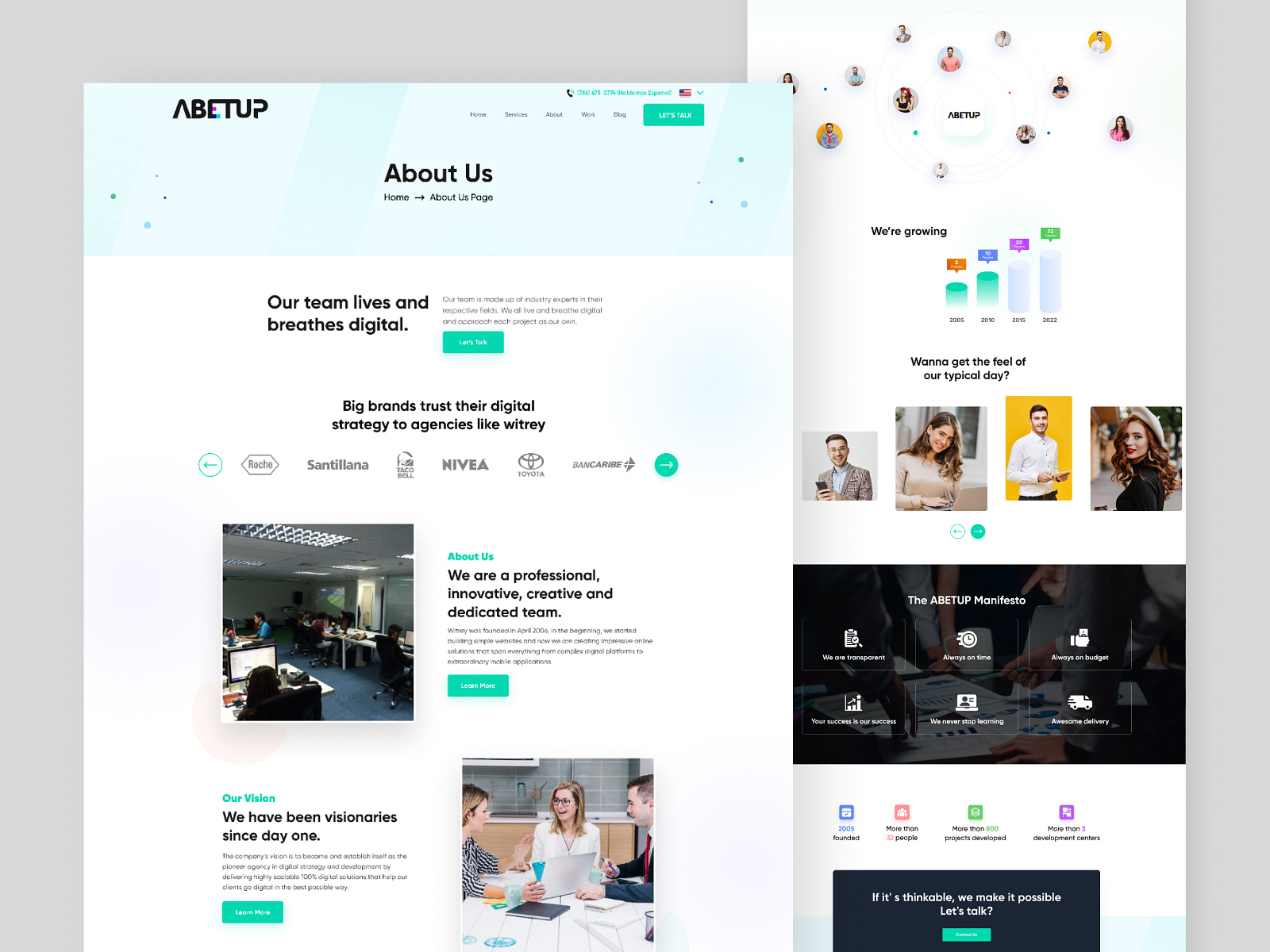 About Us Page For ABETUP by Akash Ahamed on Dribbble