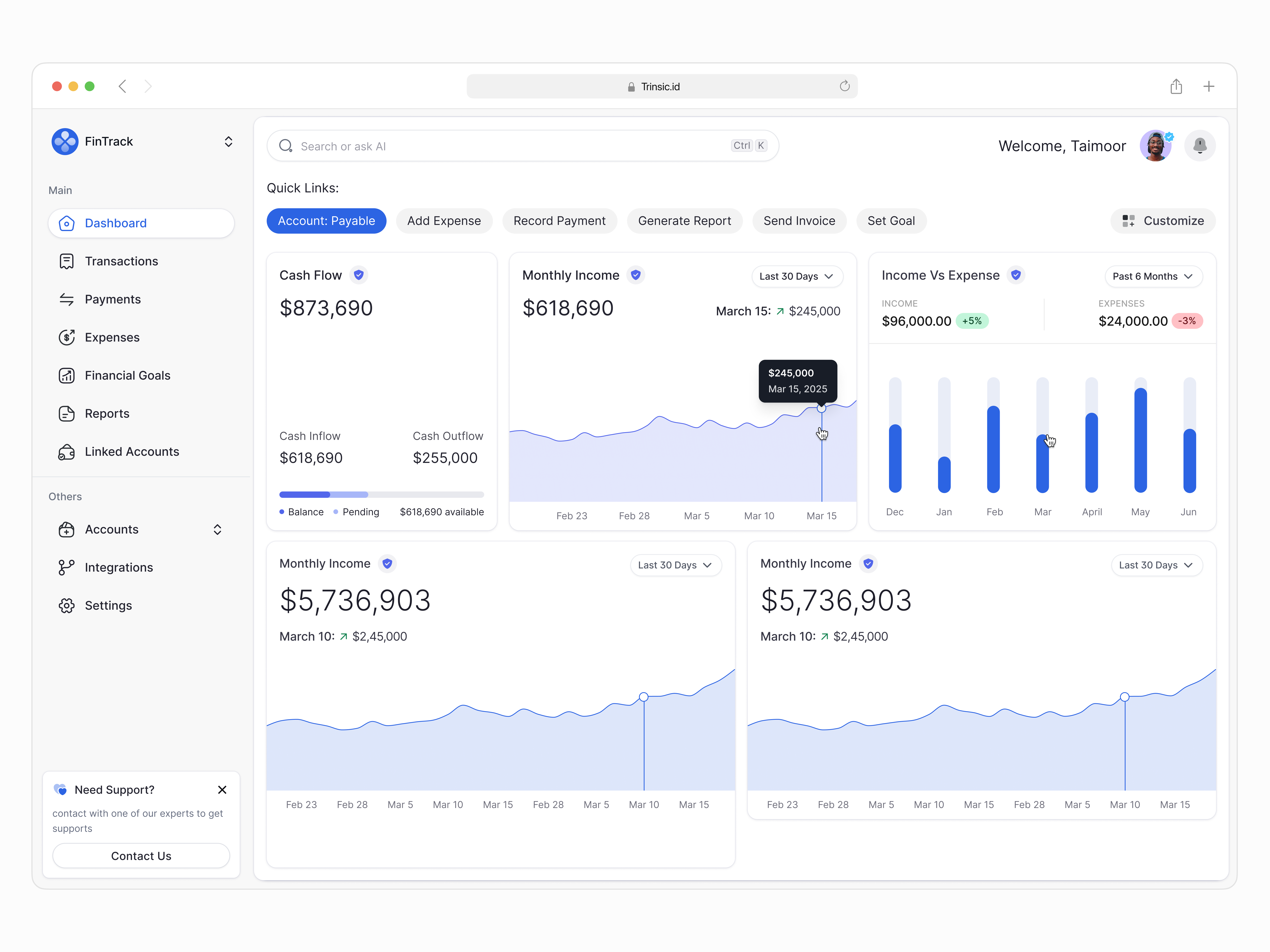 Finance Management Dashboard by Taimoor Nasir on Dribbble