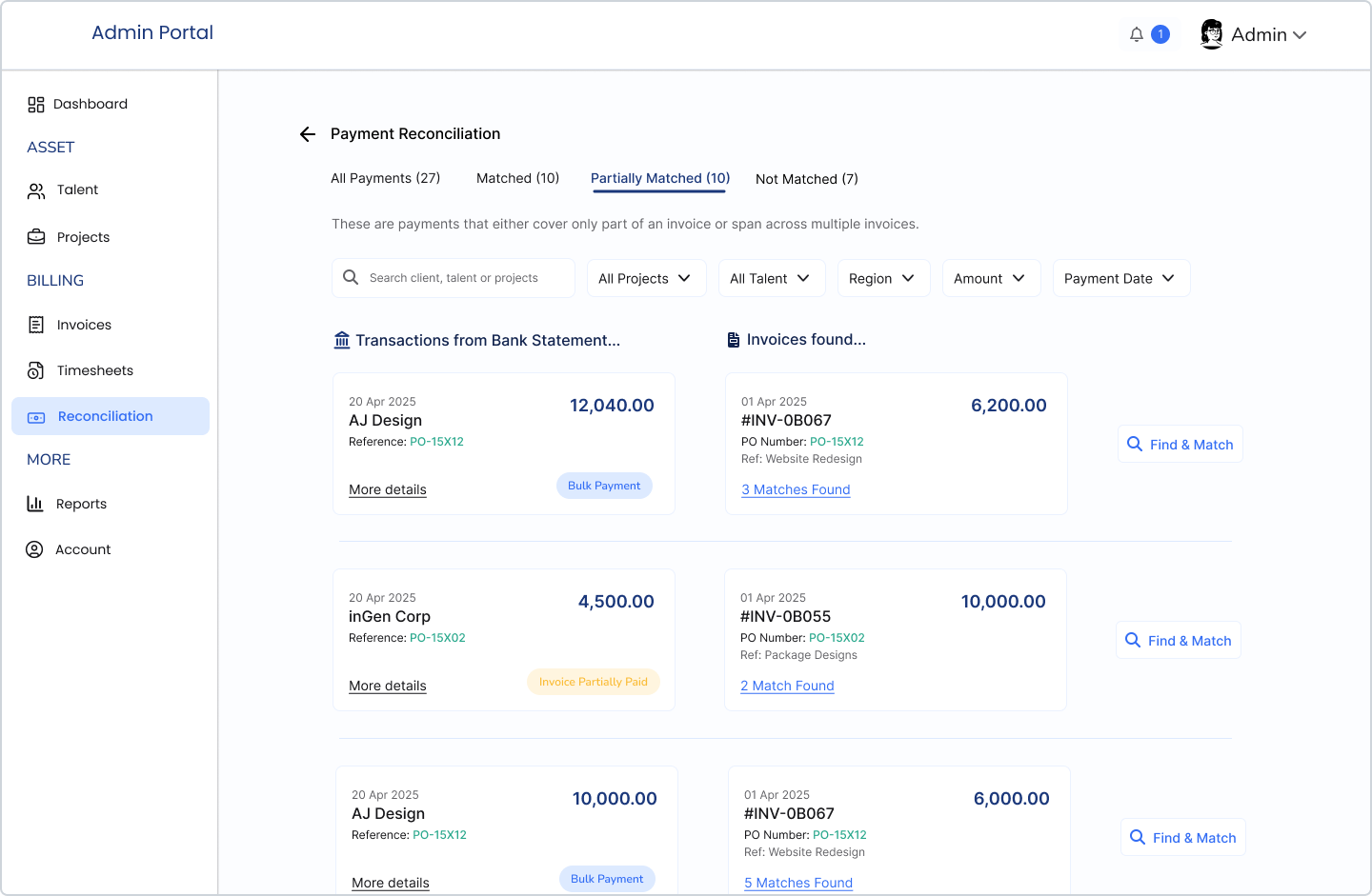 Smart Payment Reconciliation by Amulya Jonnala on Dribbble