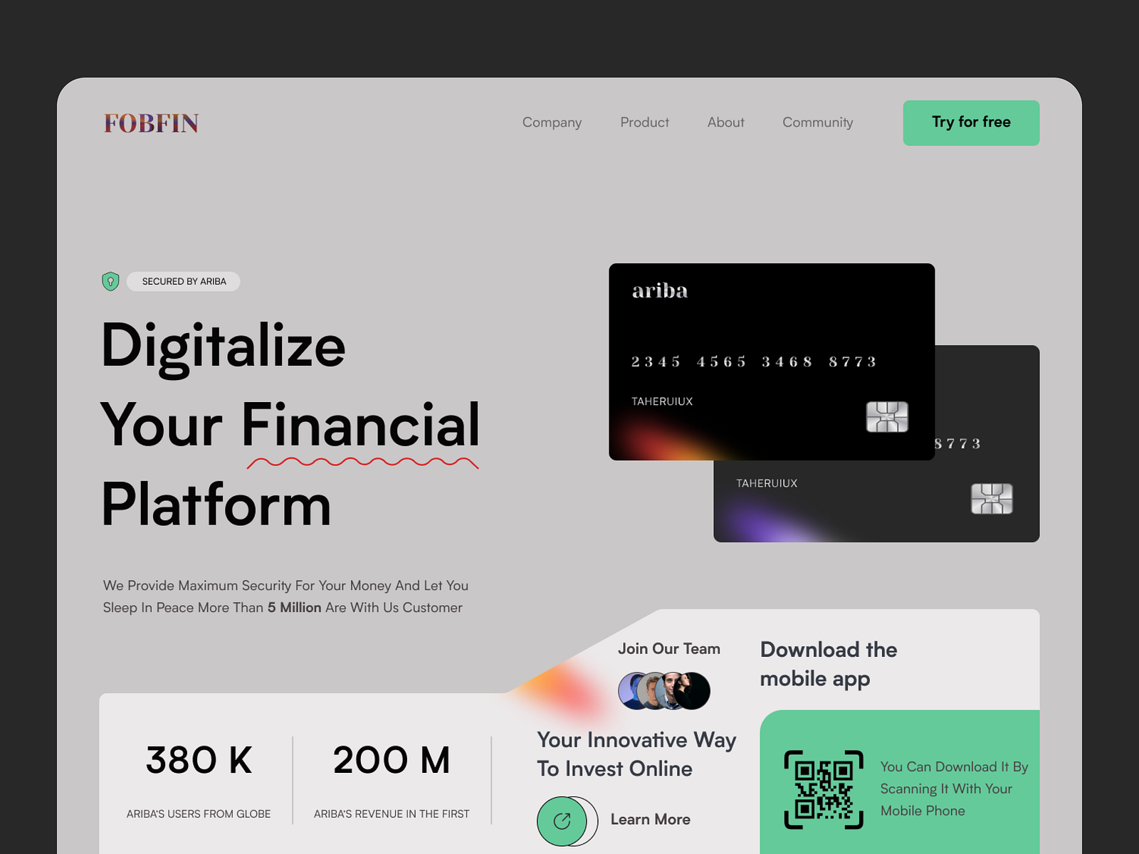 Digital Banking Landing Page Website by Fabmetry on Dribbble