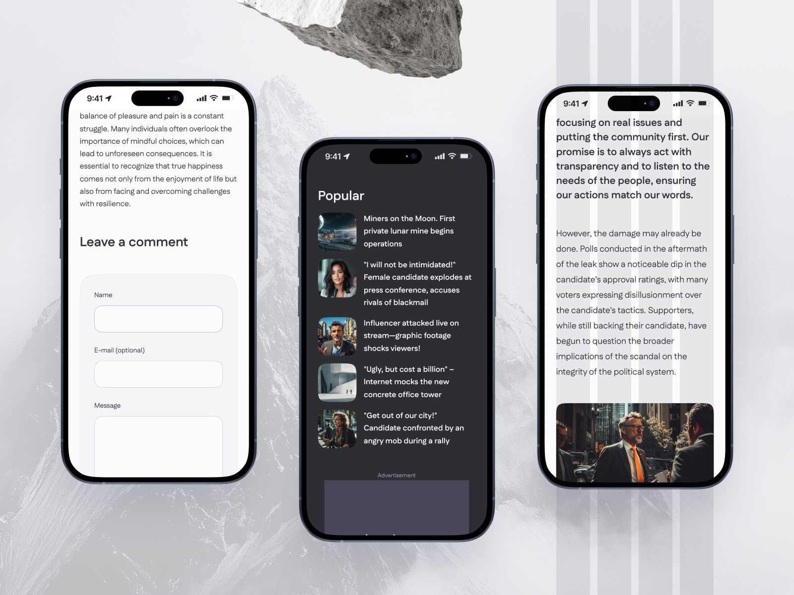 Mobile views by Łukasz Kmieć on Dribbble