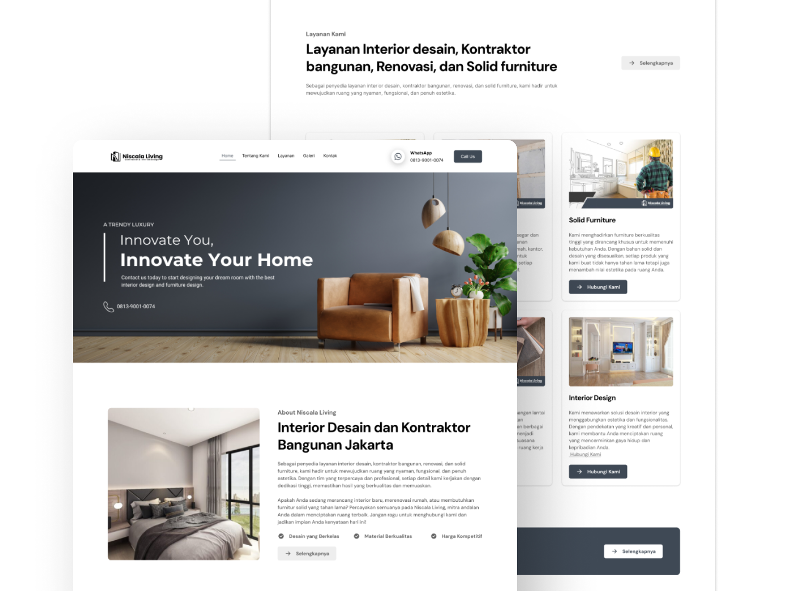 Niscala Living - Interior & Contracting solution Website by Reni Isti ...