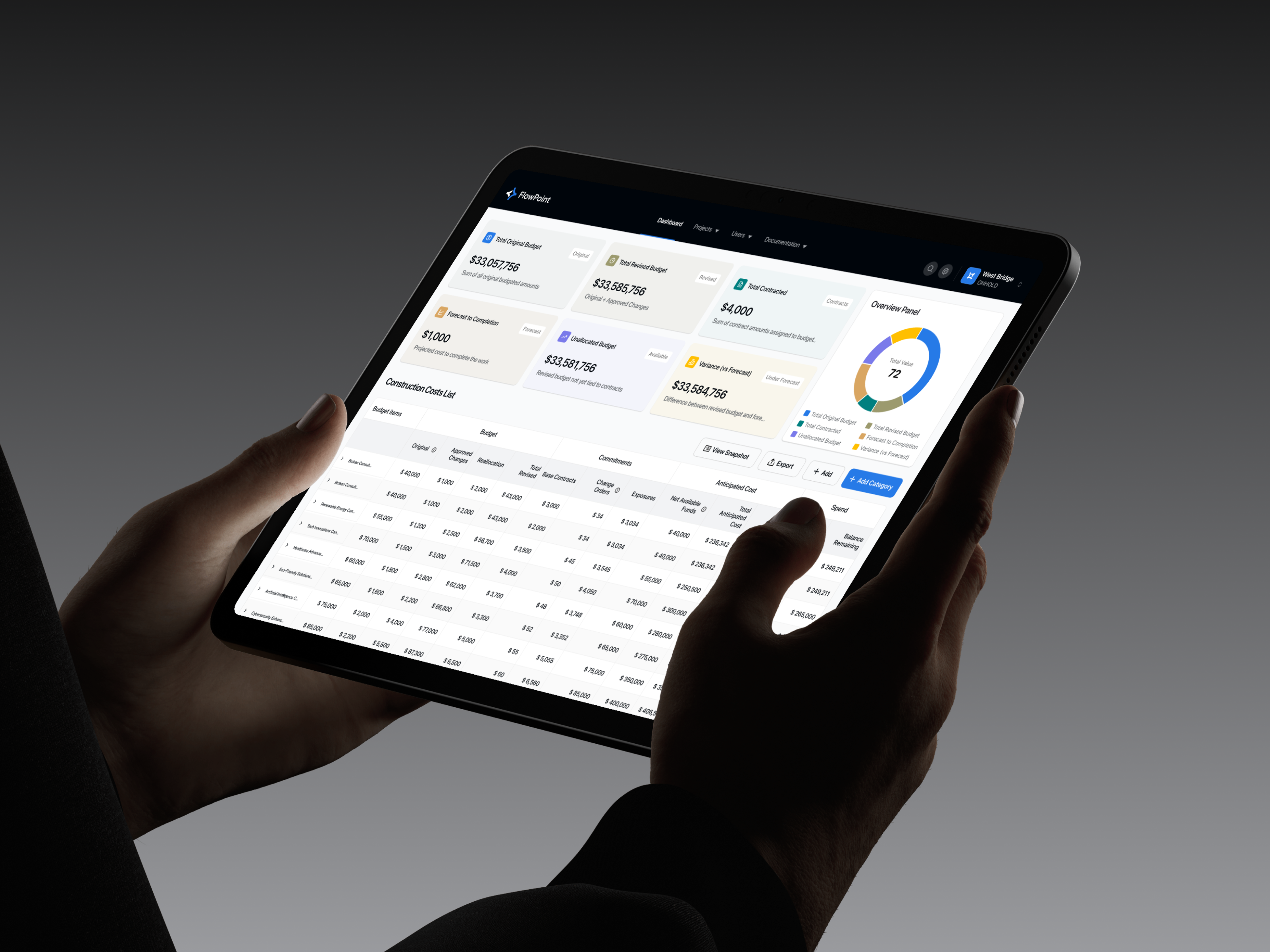 FlowPoint - Construction Budget Web App Dashboard by Shahid Miah UI UX Designer for Wavespace ...