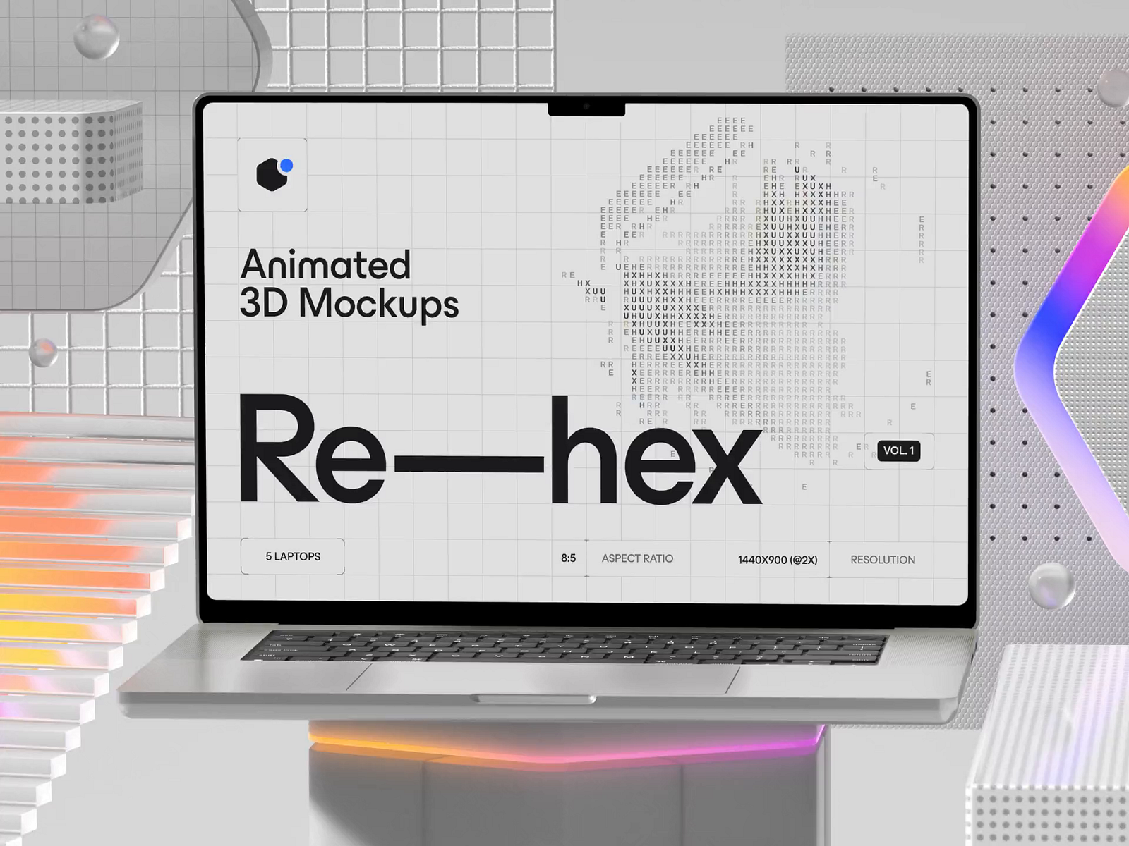 Rehex Vol.1 – Animated 3D Mockups by Ilya Kostin for UI8 on Dribbble