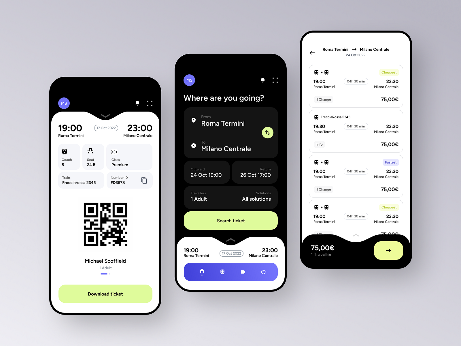 Train Mobile App by Mokap Studio on Dribbble