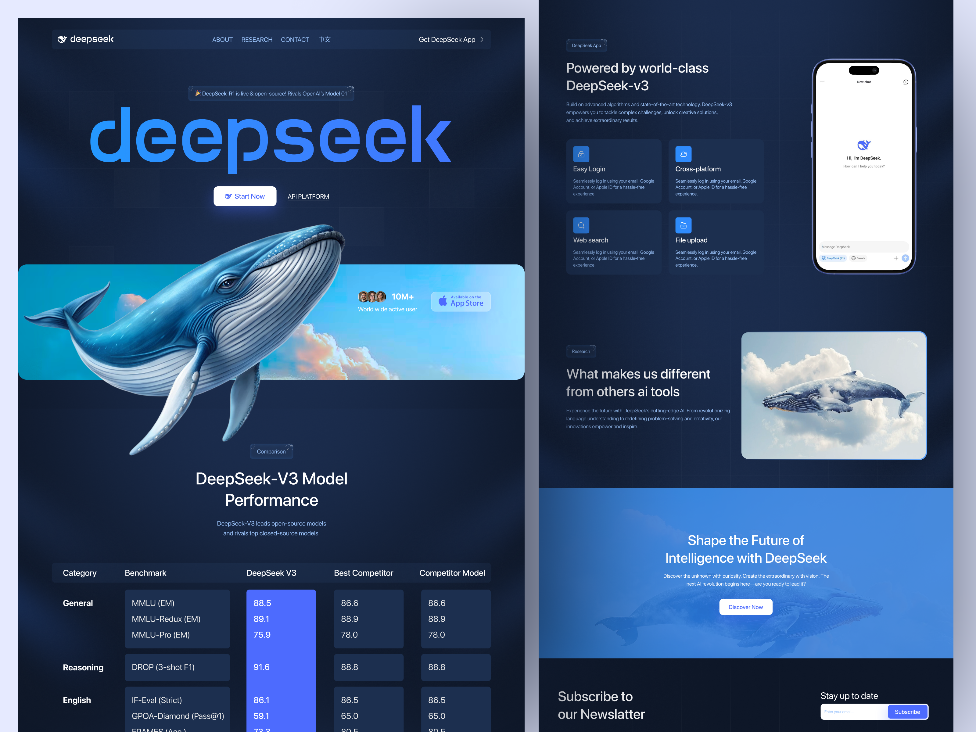 DeepSeek–Futuristic AI Landing Page with Powerful Model Showcase by ...