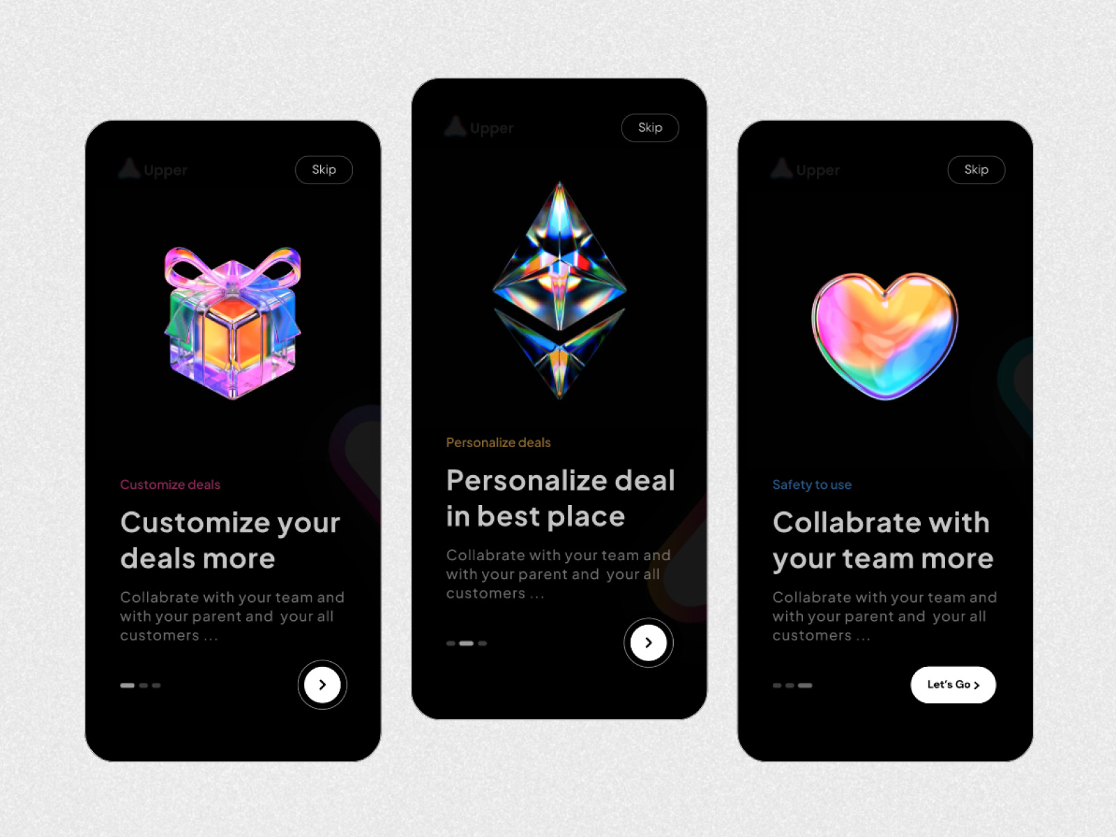 Intro mobile crystal by Roohi Koohi on Dribbble