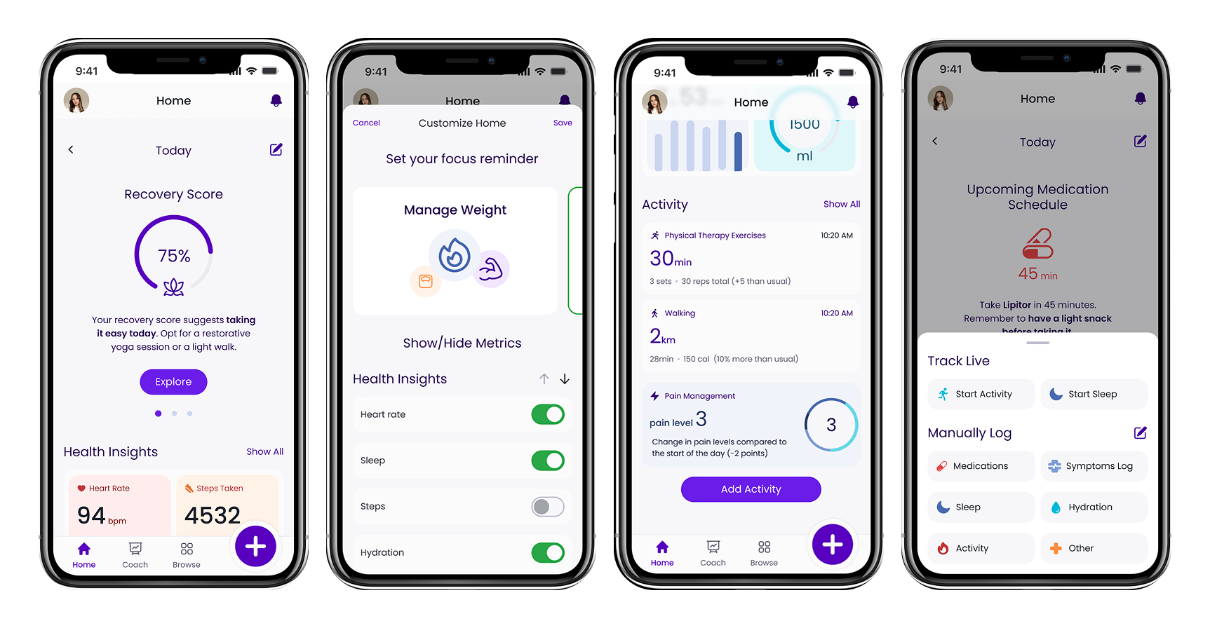 Health and Performance Monitoring App by Stela Rajchevska on Dribbble