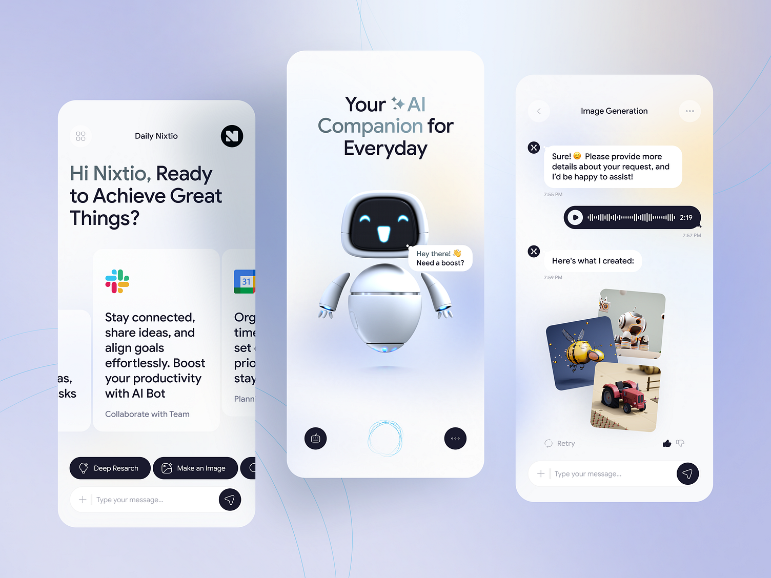 Mobile App Design AI Bot by Nixtio on Dribbble