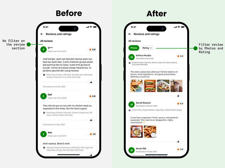 GoFood – Review & Rating Redesign by Azka Rahmawati on Dribbble
