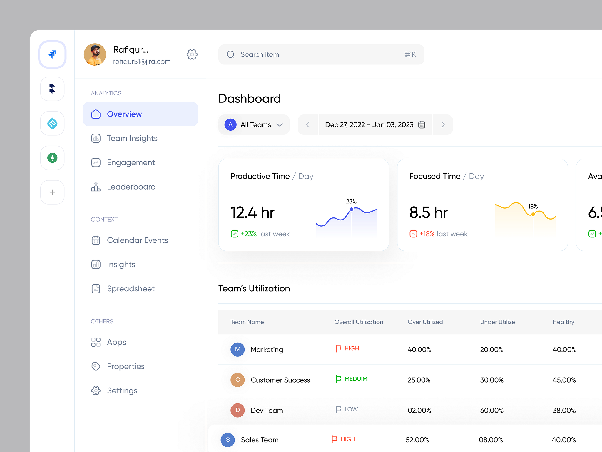 TimeTracker - Dashboard Page by Rafiqur Rahman for Filllo Design Agency ...