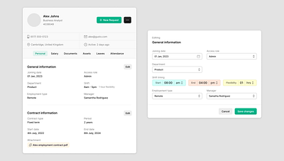 HR management - employee profile by Zulal Ahmad on Dribbble