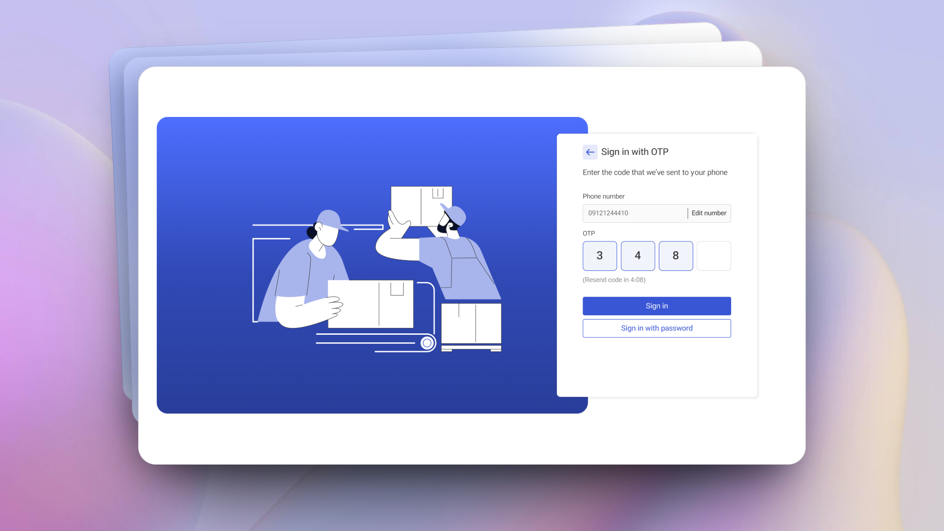 Login Page Design (OTP + Password) by Aida Bayati on Dribbble