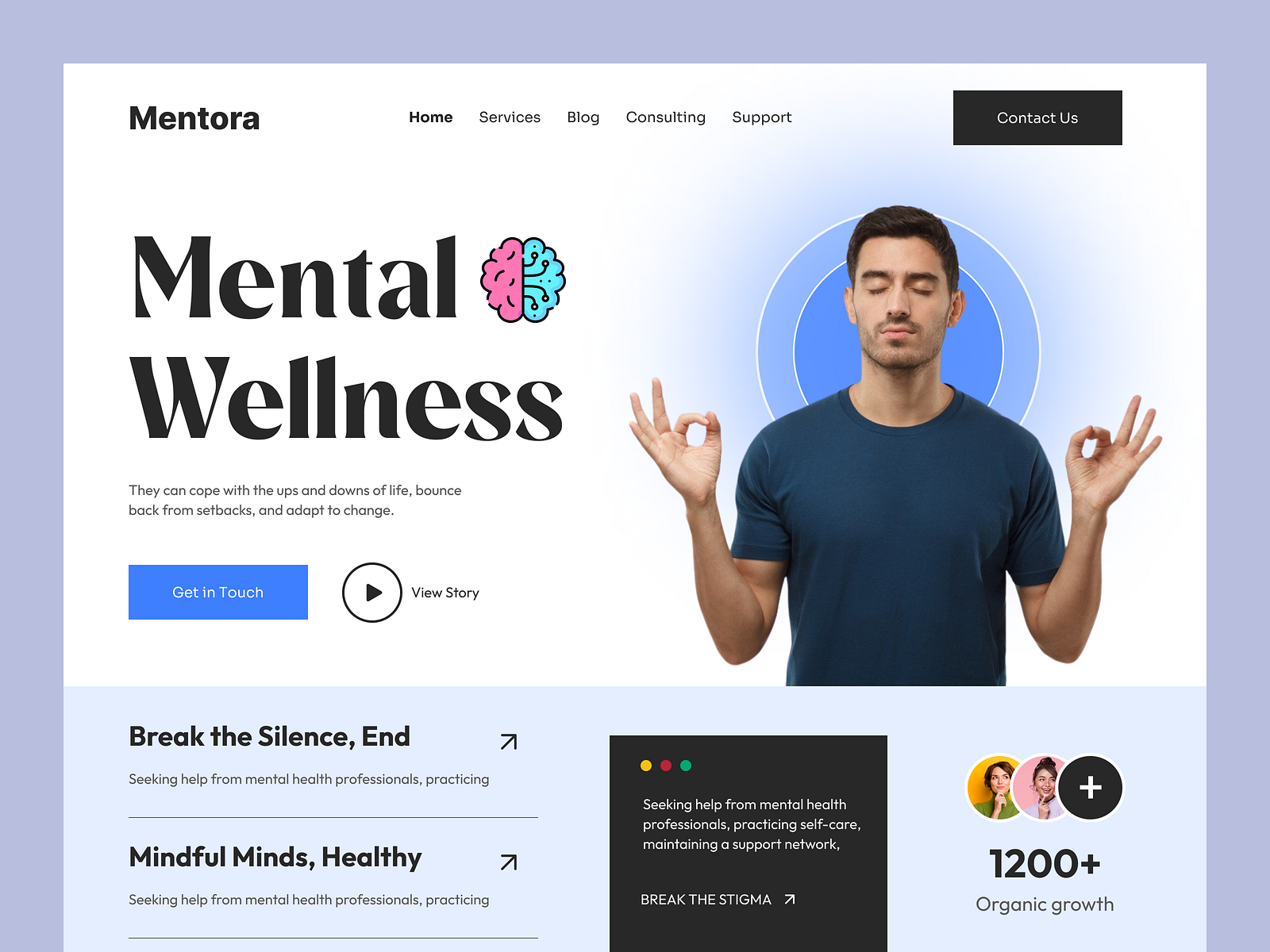 Mental wellness website ui design by Sazidur Rahman on Dribbble