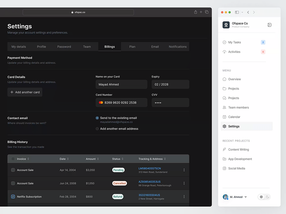 Task Management Dashboard by Ofspace SaaS on Dribbble