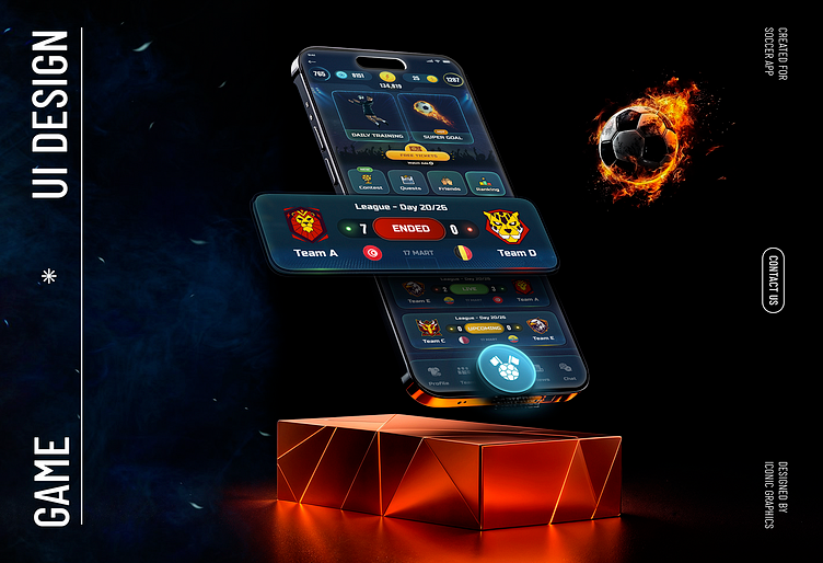 Soccer Mobile App Game UI Design by Iconic Graphics on Dribbble