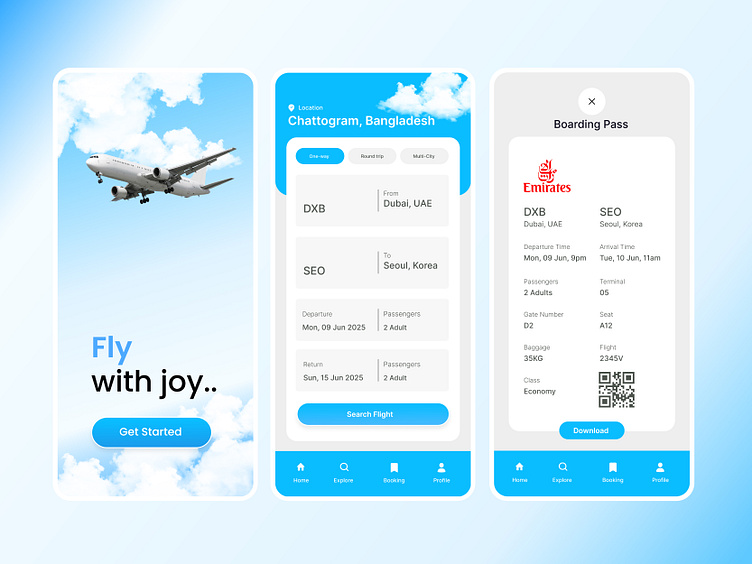 Flight Booking App ui design by Mohammad Tanjil on Dribbble