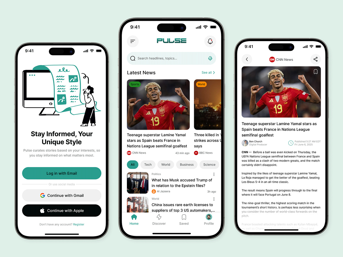 News app design by Raduan Md. Fojle Rabbi on Dribbble
