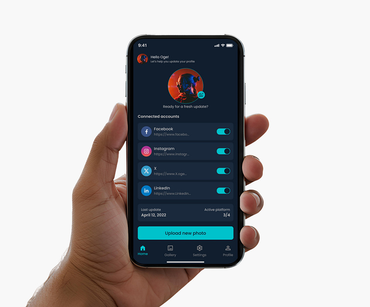 Profile Photo Update App by Oge UI/UX Designer on Dribbble