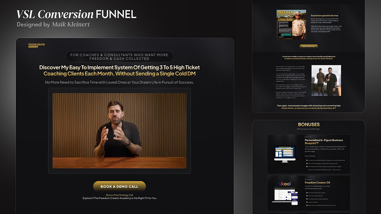 VSL - CRO Conversion Funnel for Coach by Maik Kleinert on Dribbble