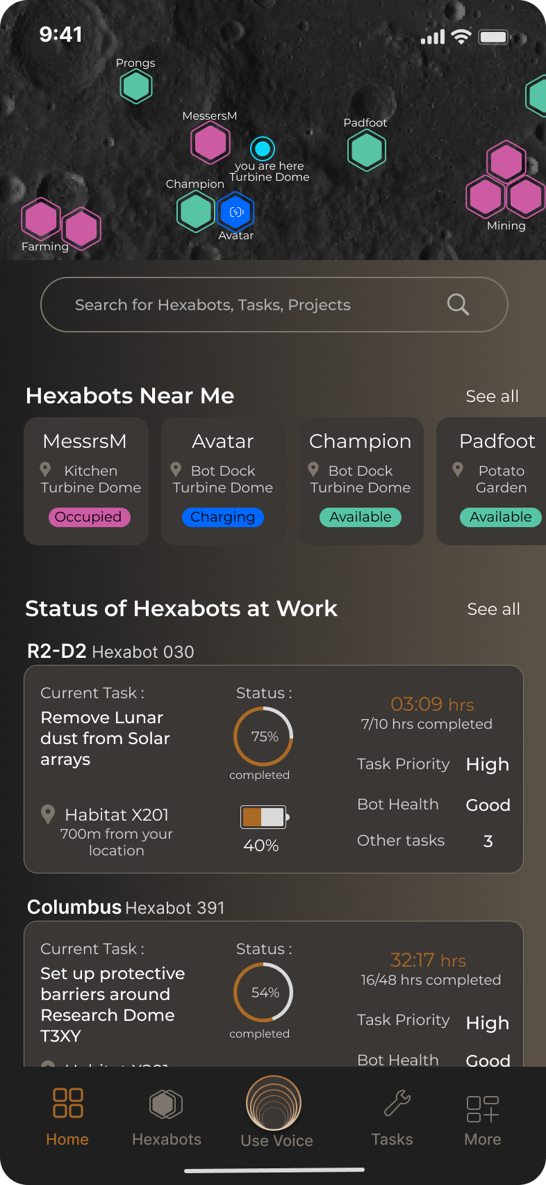Hexabot Management App- Designflow 2020 by Jayasmita on Dribbble